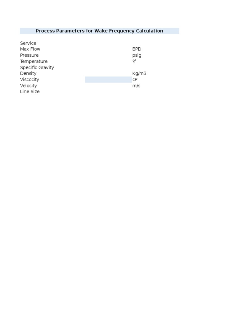 Process Parameters For Wake Frequency Calculation | PDF | Mechanics ...