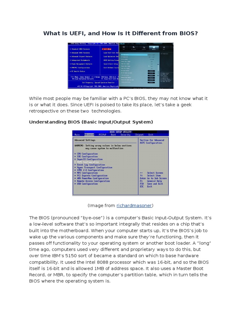 What Is The Difference Between Bios And Uefi Bios Vs