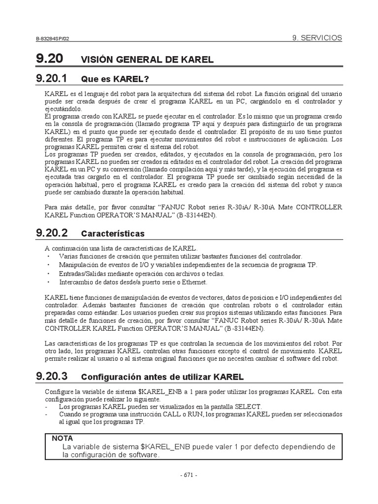 Guía de Programación KAREL para Robots FANUC | PDF