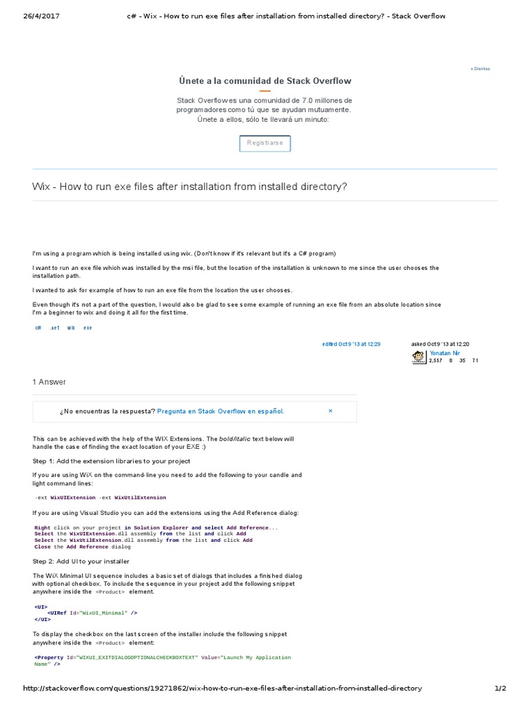 Wix - How To Run Exe Files After Installation From Installed Directory - Stack Overflow | PDF ...