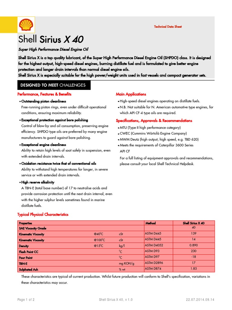 Sirius X 40 Tds | Download Free PDF | Motor Oil | Diesel Engine