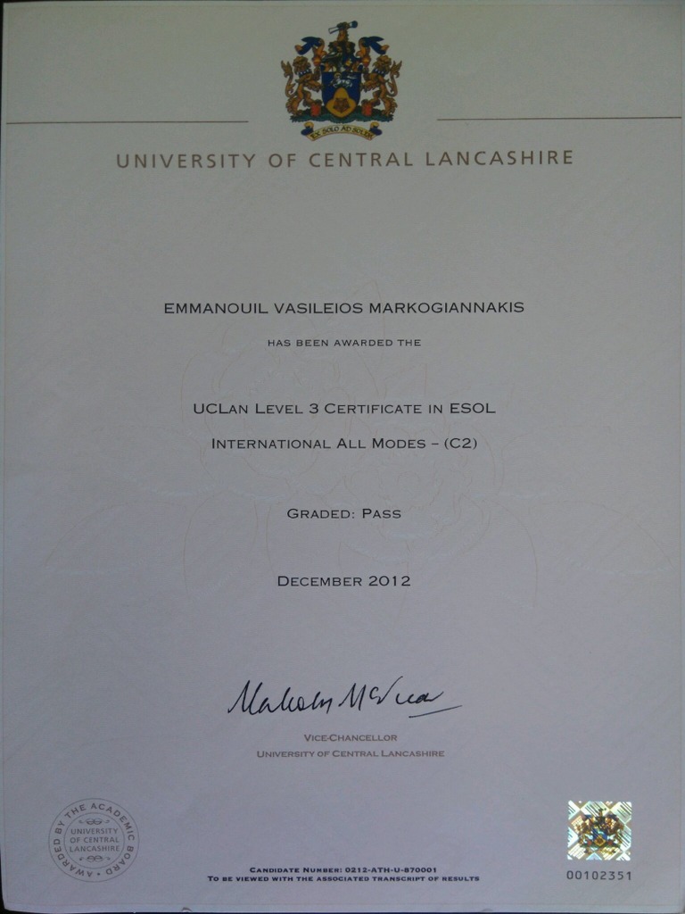 UCLAN Level 3 Certificate in ESOL | PDF