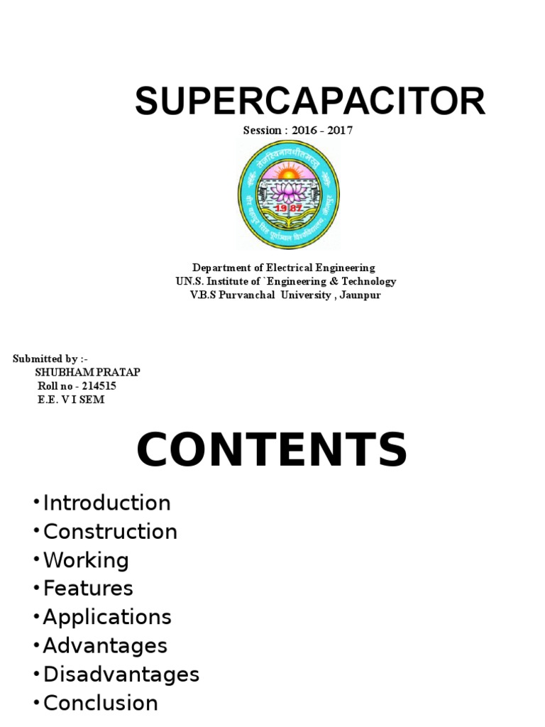 Super Capacitor | PDF | Capacitor | Energy Storage