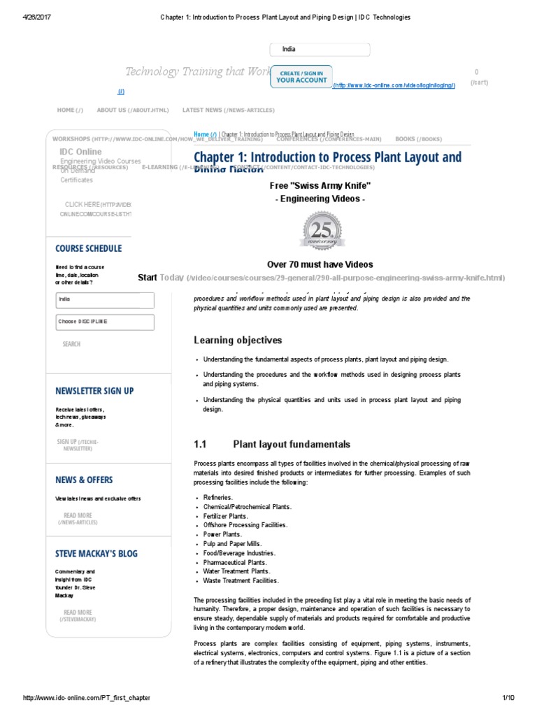 Chapter 1 - Introduction To Process Plant Layout and Piping Design ...