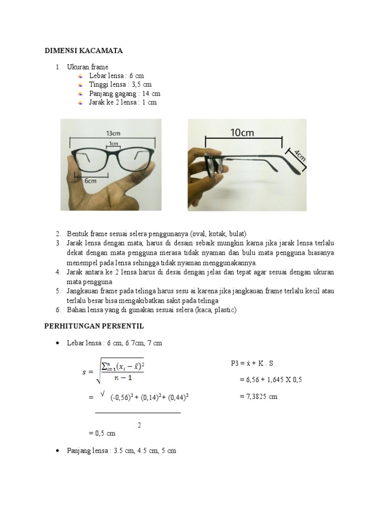 Dimensi Kacamata | PDF