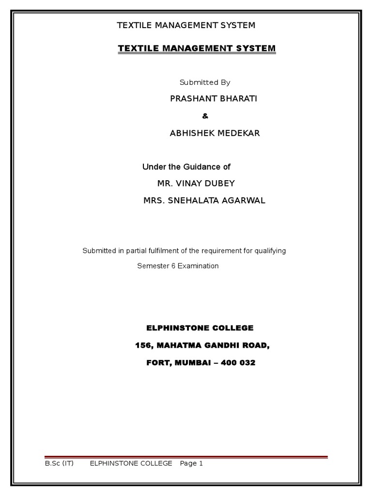 Textile Management Systen | PDF | Microsoft Sql Server | Microsoft ...