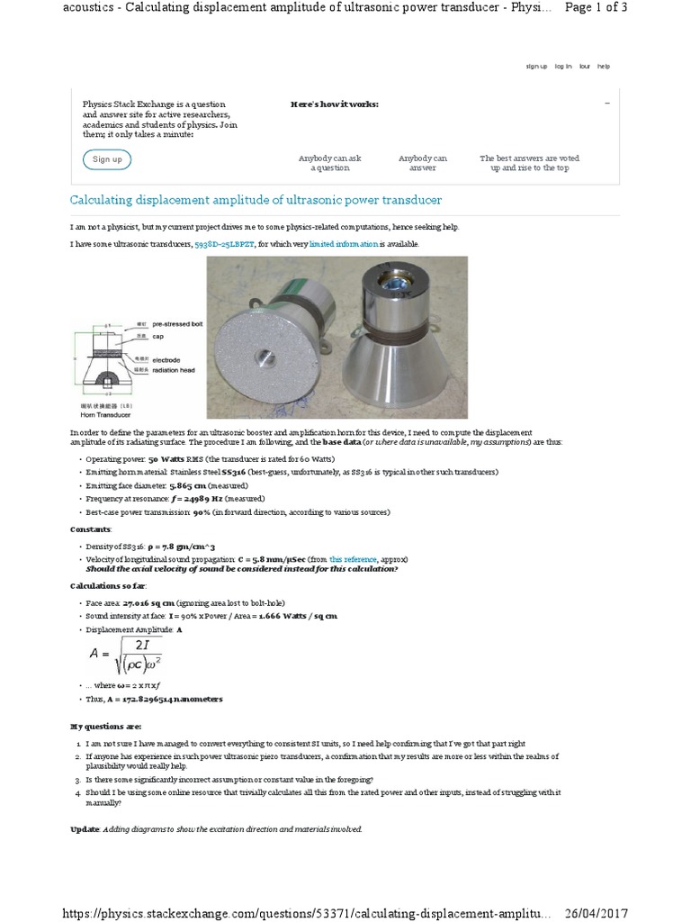 Calculating Ultrasonic Sensor | PDF | Sound | Amplitude