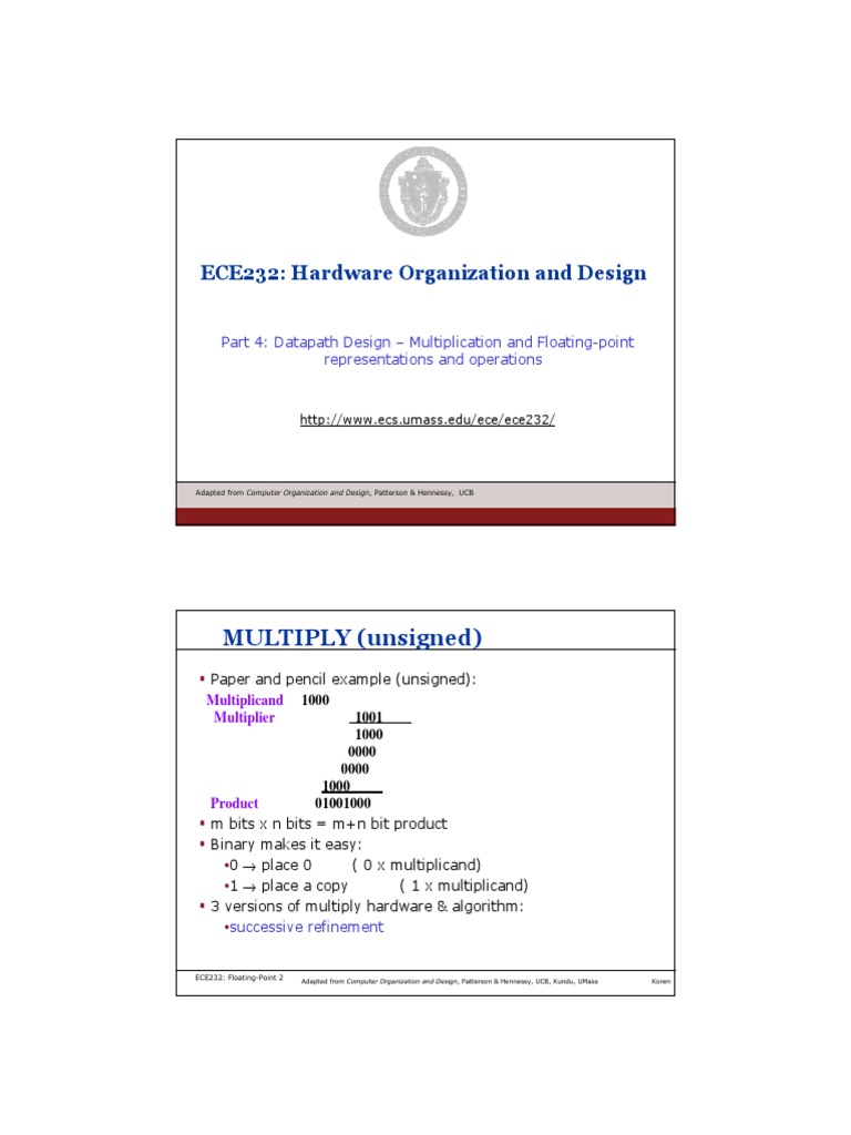 ECE232: Hardware Organization and Design: MULTIPLY (Unsigned) | PDF ...