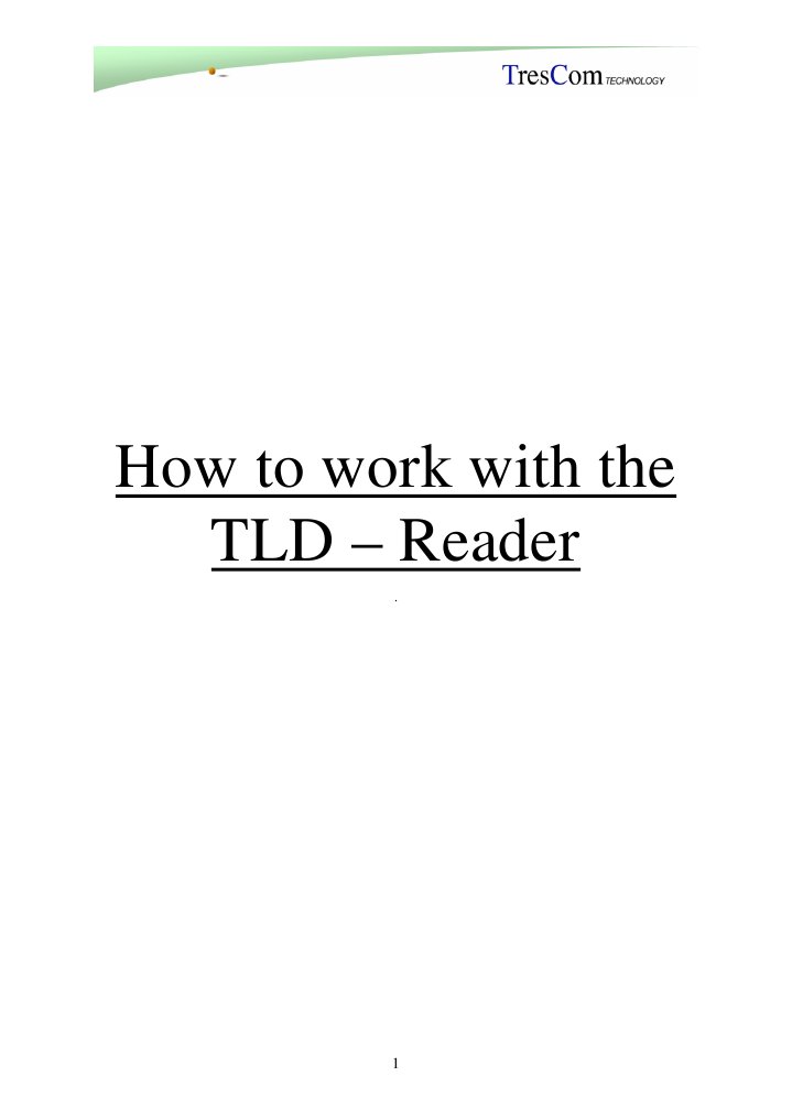 How To Work With The TLD | PDF | Personal Computers | Power Supply