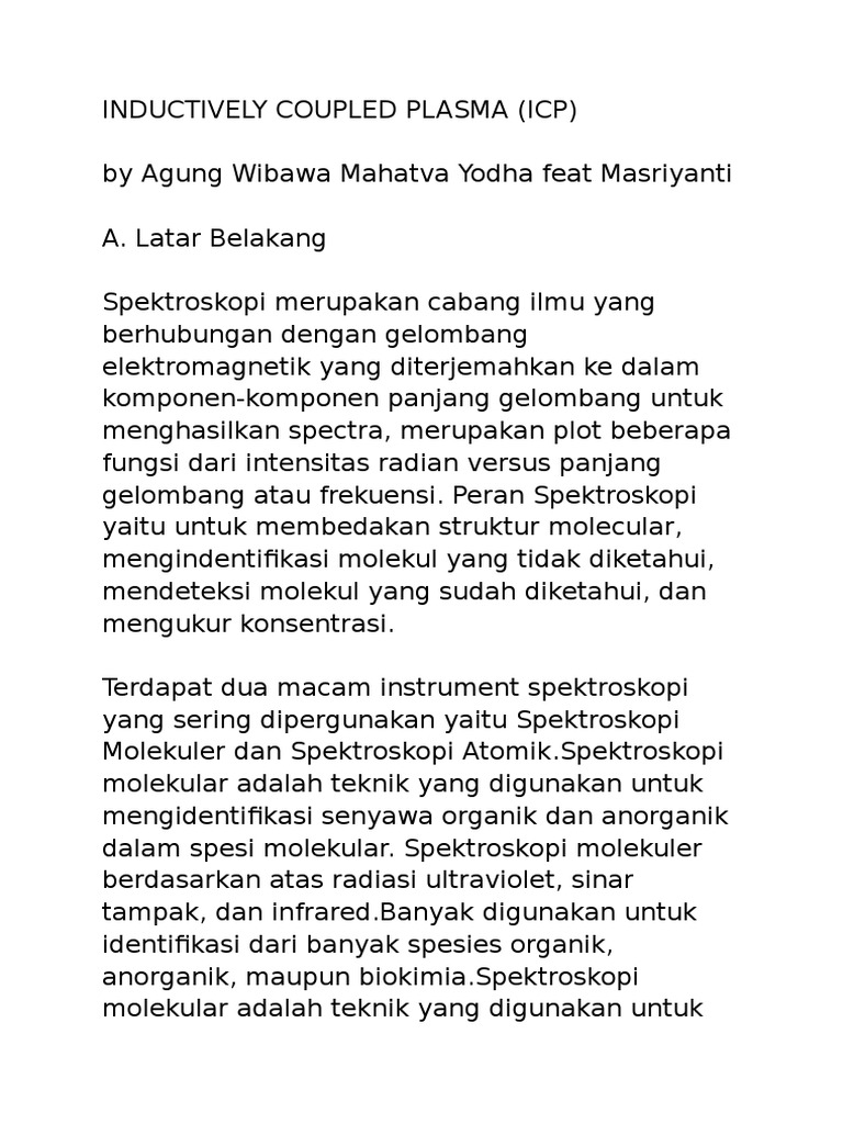Inductively Coupled Plasma | PDF