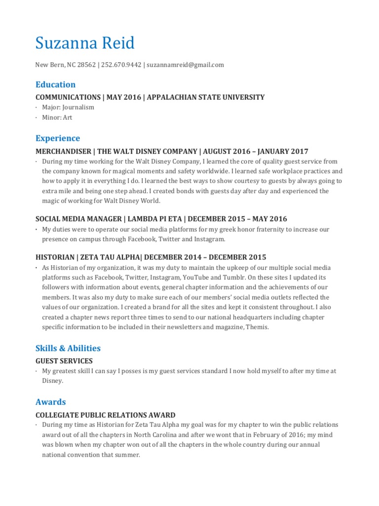 Suzanna Reid: Communications Resume | PDF | Communication | Internet