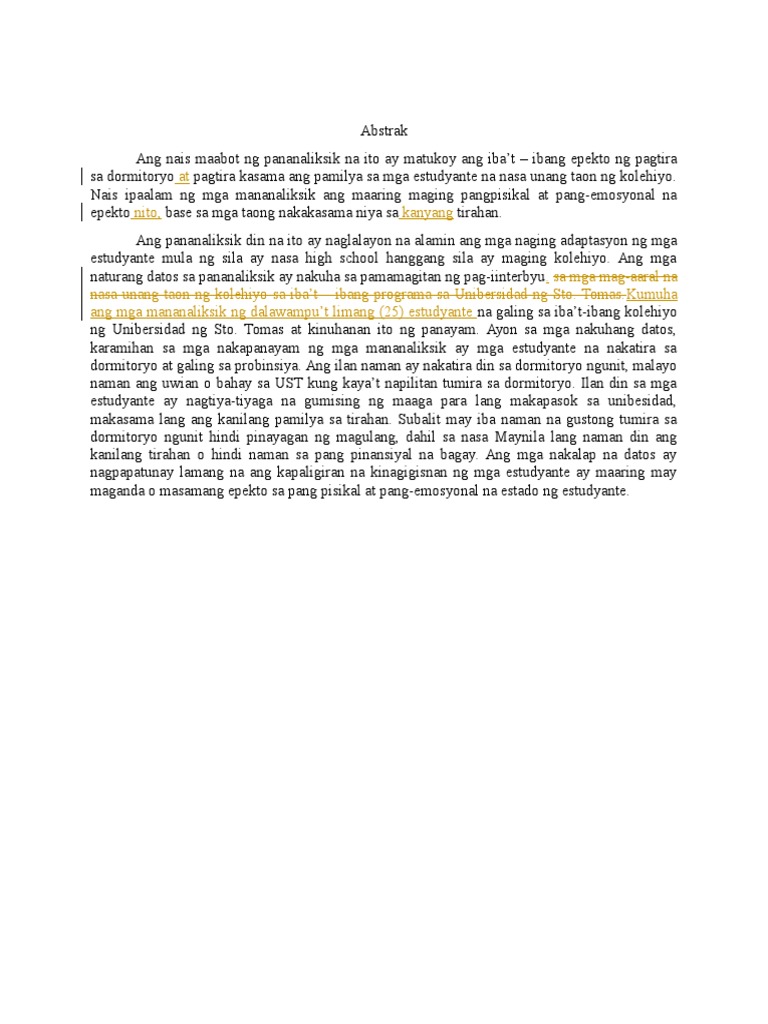 Filipino Abstrak | PDF