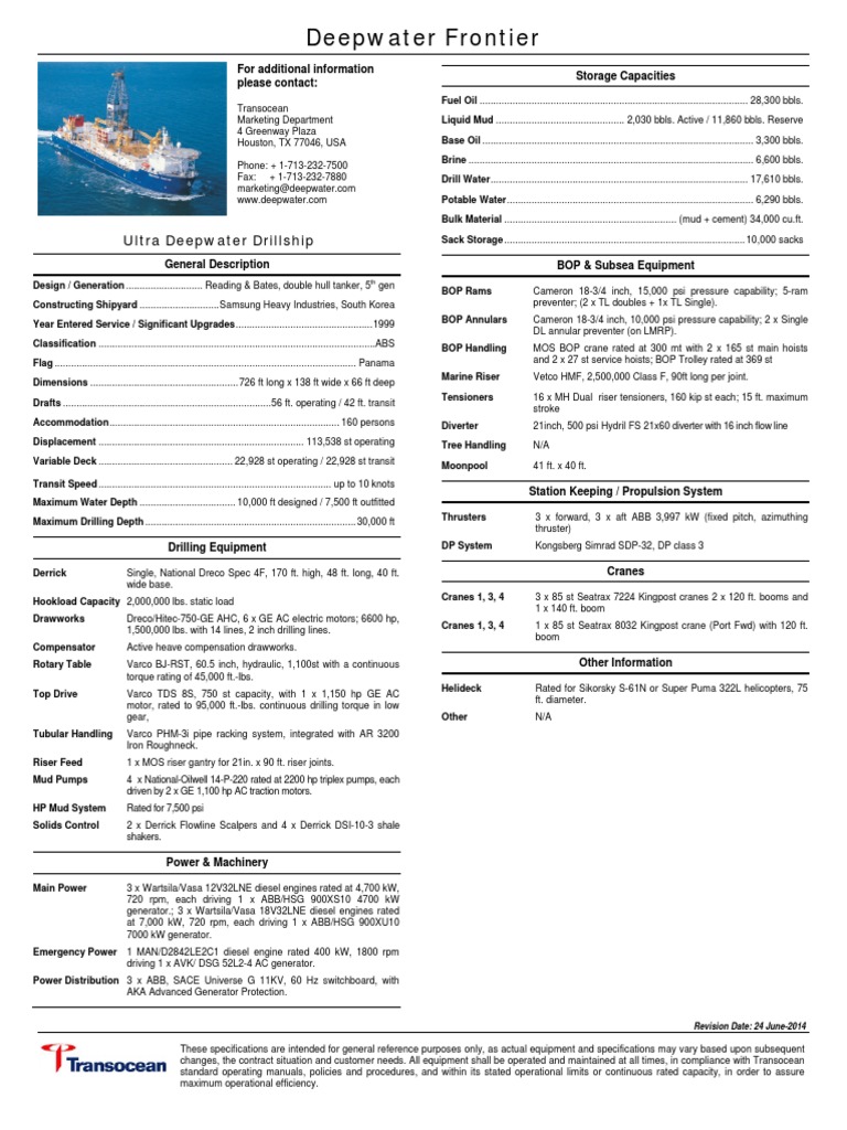 Deepwater Frontier | PDF | Crane (Machine) | Transport
