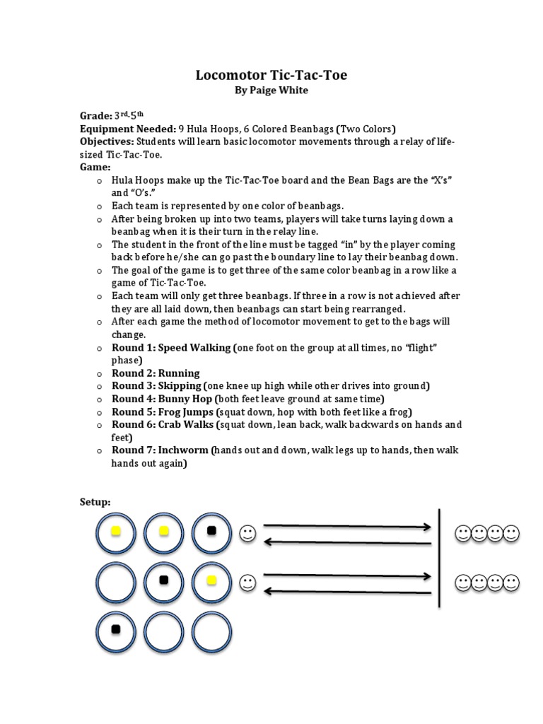 tic tac toe lesson plan