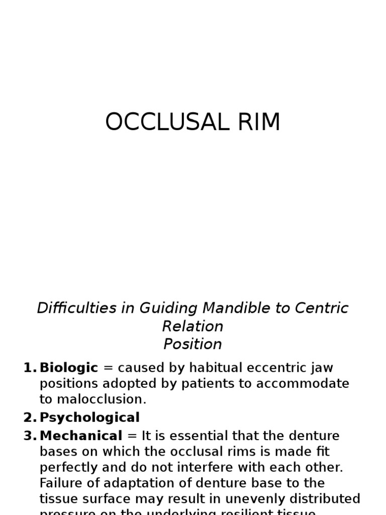 OCCLUSAL RIM.pptx | Dentures | Mouth