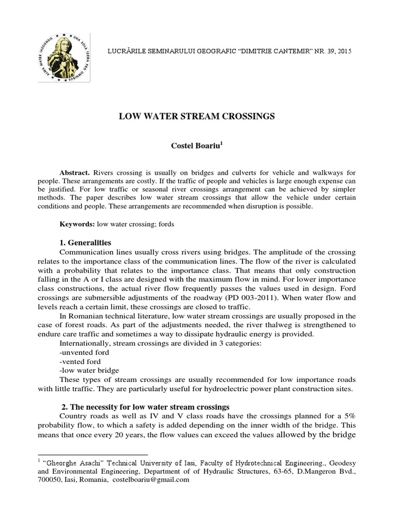 Low Water Stream Crossings | PDF | Tide | Civil Engineering