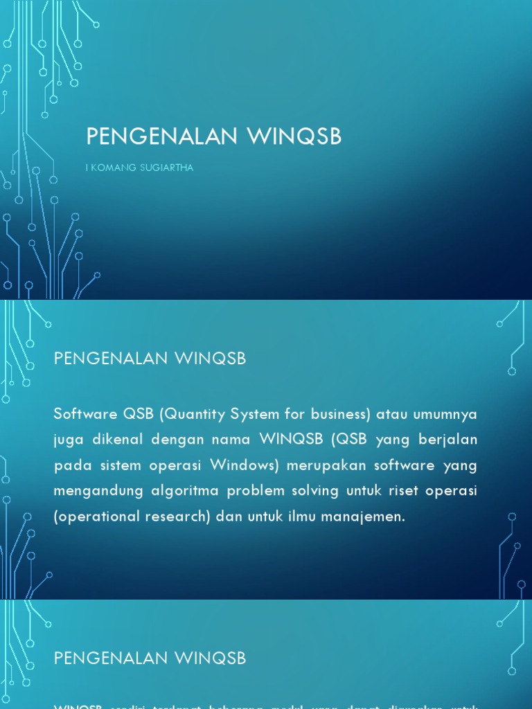 Pengenalan WINQSB | PDF