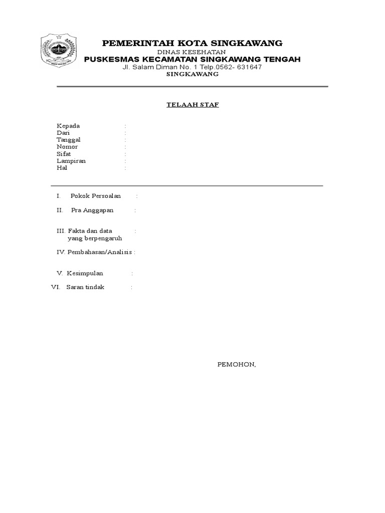 Telaah Staf | PDF