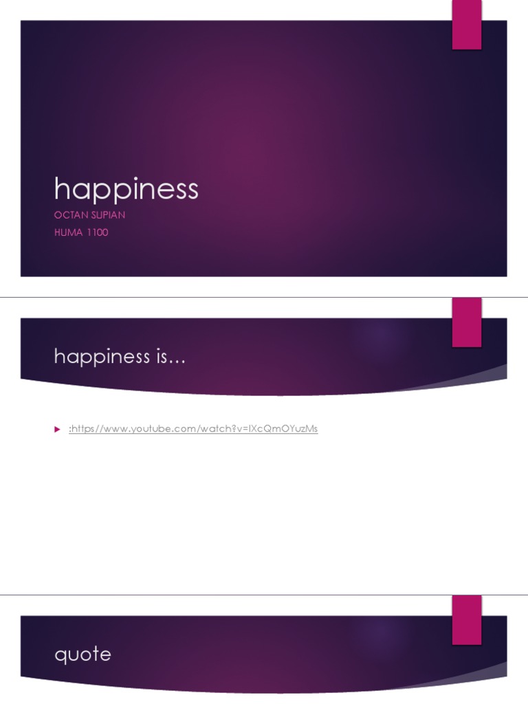 Happiness Presentation | PDF