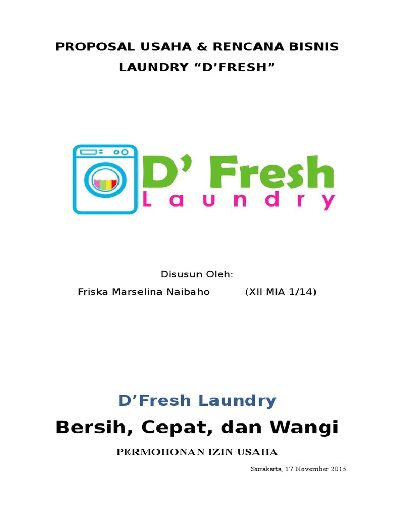 Contoh Proposal Perencanaan Bisnis Laundry