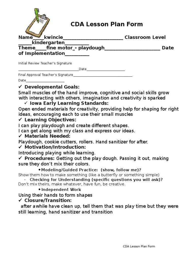 Cda Fine Motor | PDF