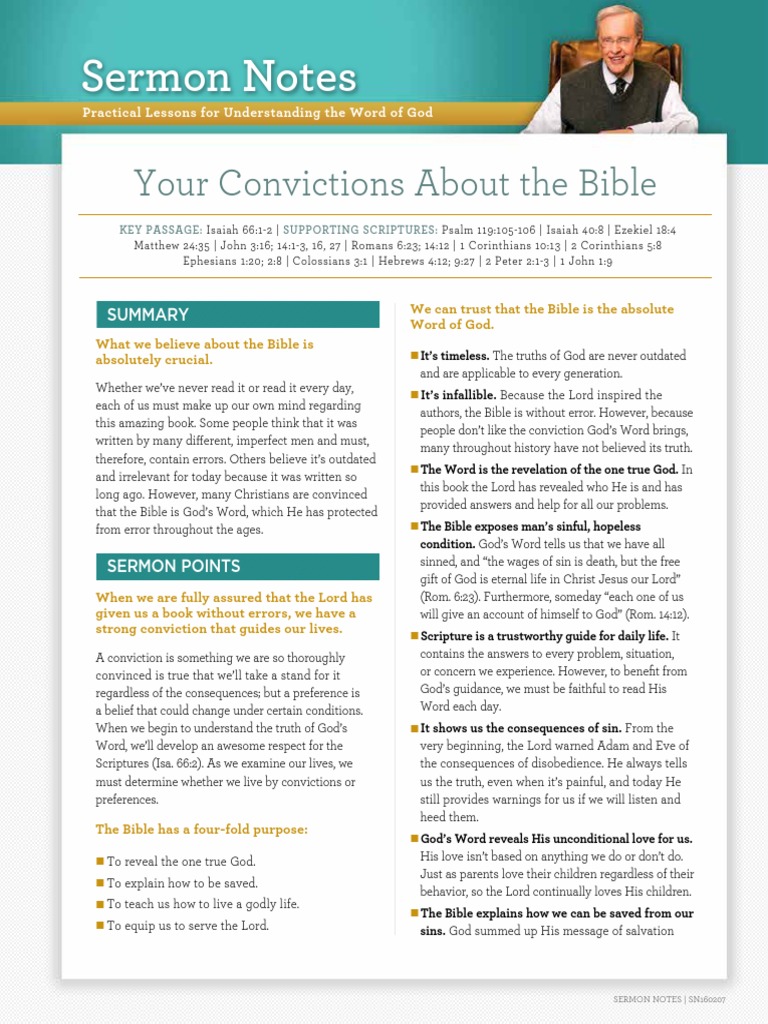Your Convictions About The Bible | PDF | Sin | Jesus