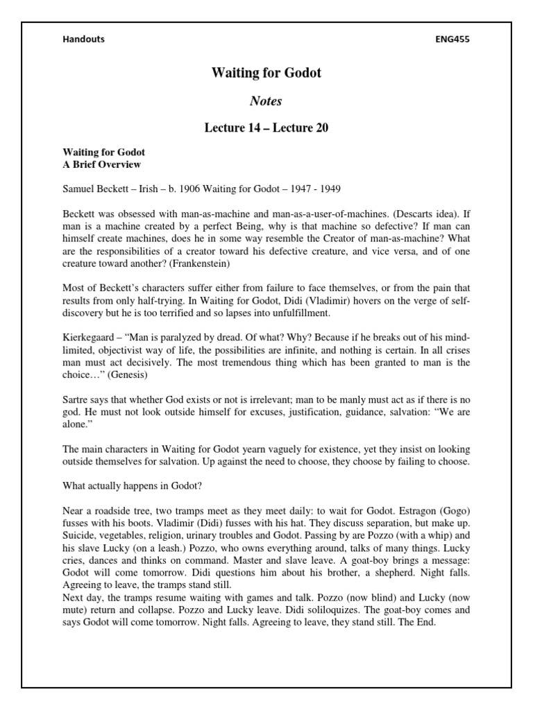 Waiting For Godot Handouts | Download Free PDF | Theatre | Science