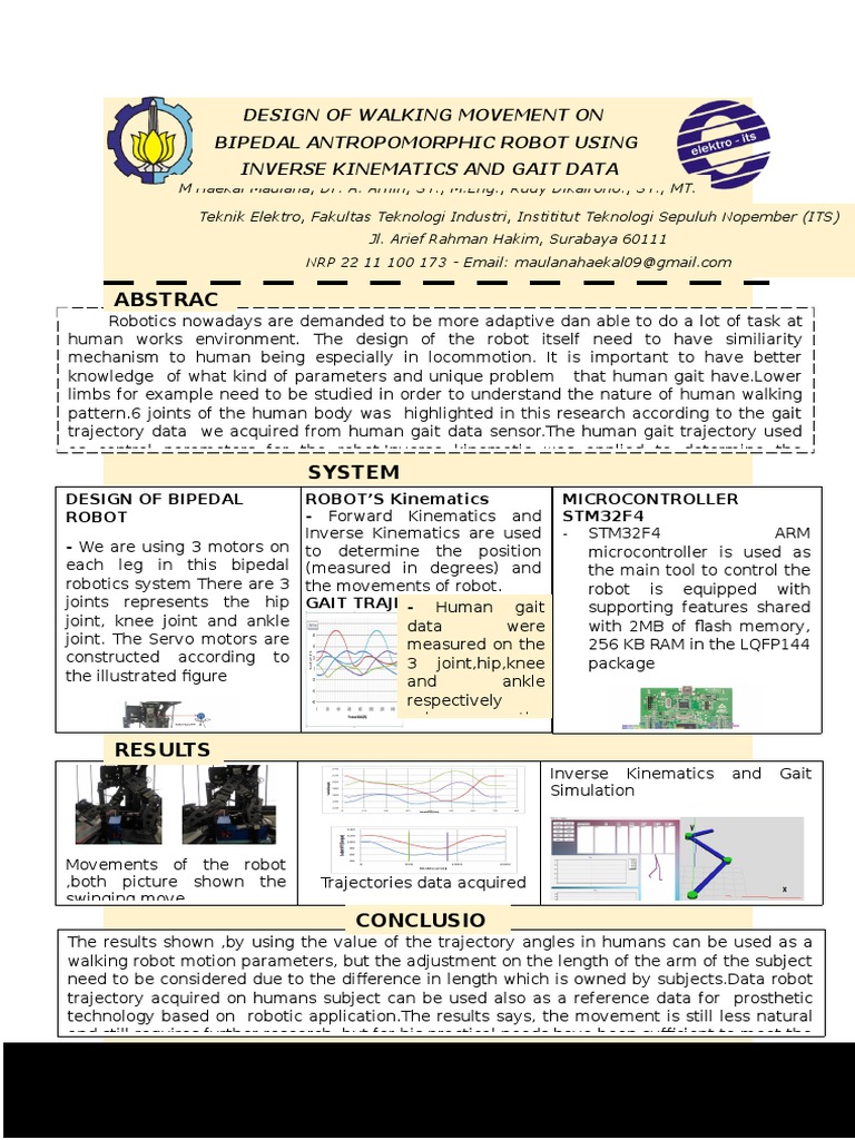 Abstrac: Design of Walking Movement On Bipedal Antropomorphic Robot ...