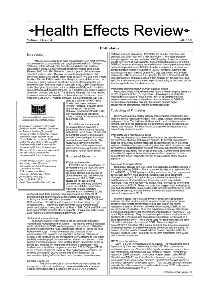 Vol3s4 Health Effect Review | PDF | Polyvinyl Chloride | Biology