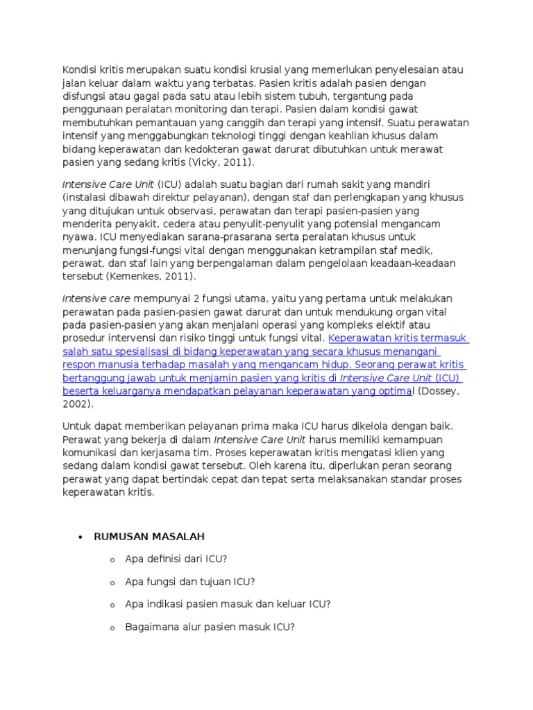 Konsep ICU | PDF
