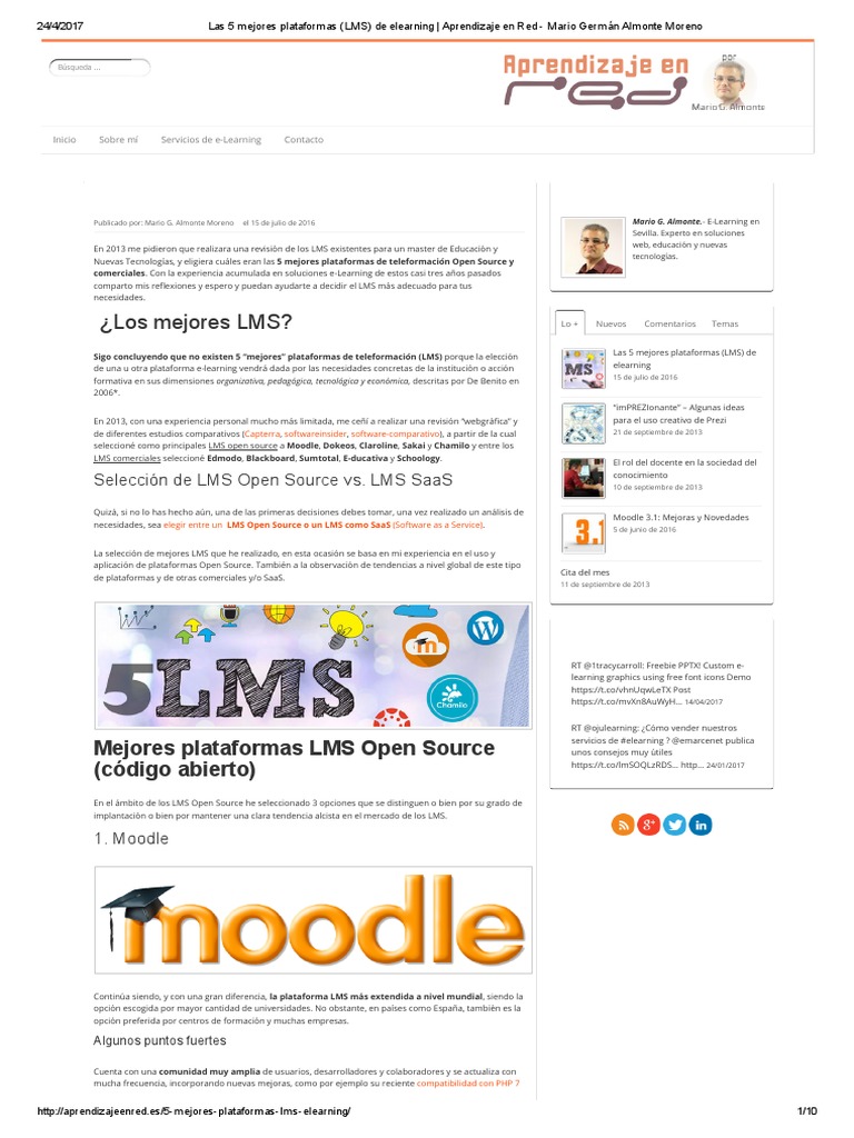 Las 5 Mejores Plataformas (LMS) de Elearning - Aprendizaje en Red ...