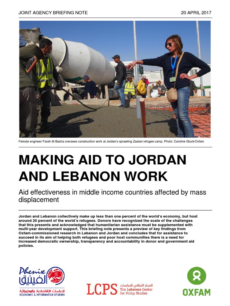 Making Aid To Jordan and Lebanon Work: Aid Effectiveness in Middle Income Countries Affected by ...