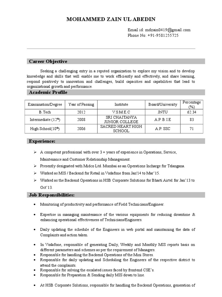 Zain Resume Updated | PDF | Business | Computing