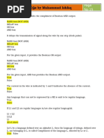 Theory of Automata - CS402 Solved Mcqs | PDF | Discrete Mathematics | Theory Of Computation