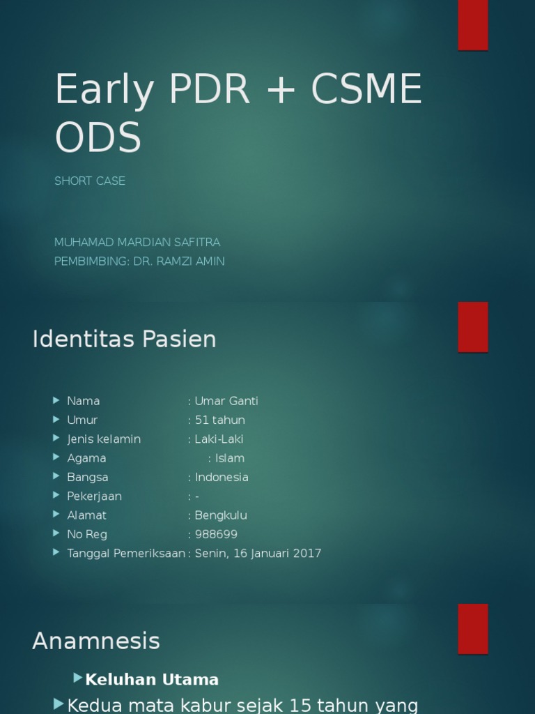 Early PDR + CSME ODS | PDF