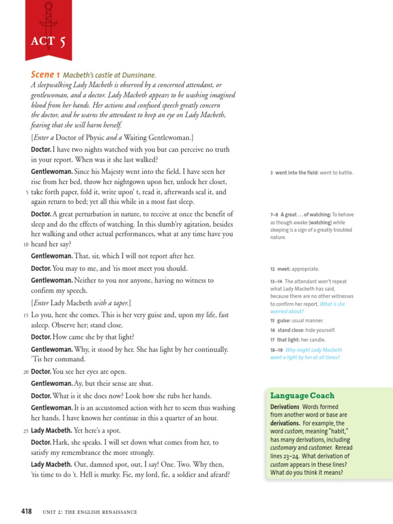 Macbeth Act V Text | PDF | Macbeth