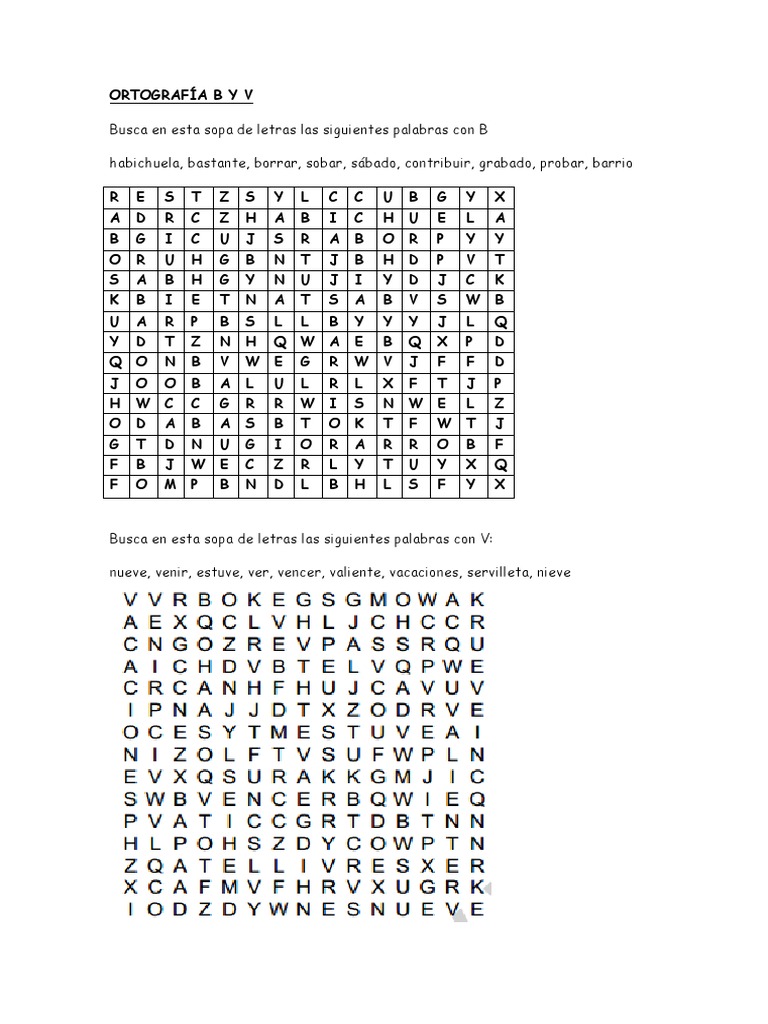 Ortografía B y V | PDF