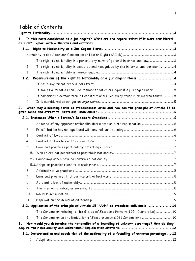 On The Right To Nationality | PDF | Nationality | Human Rights