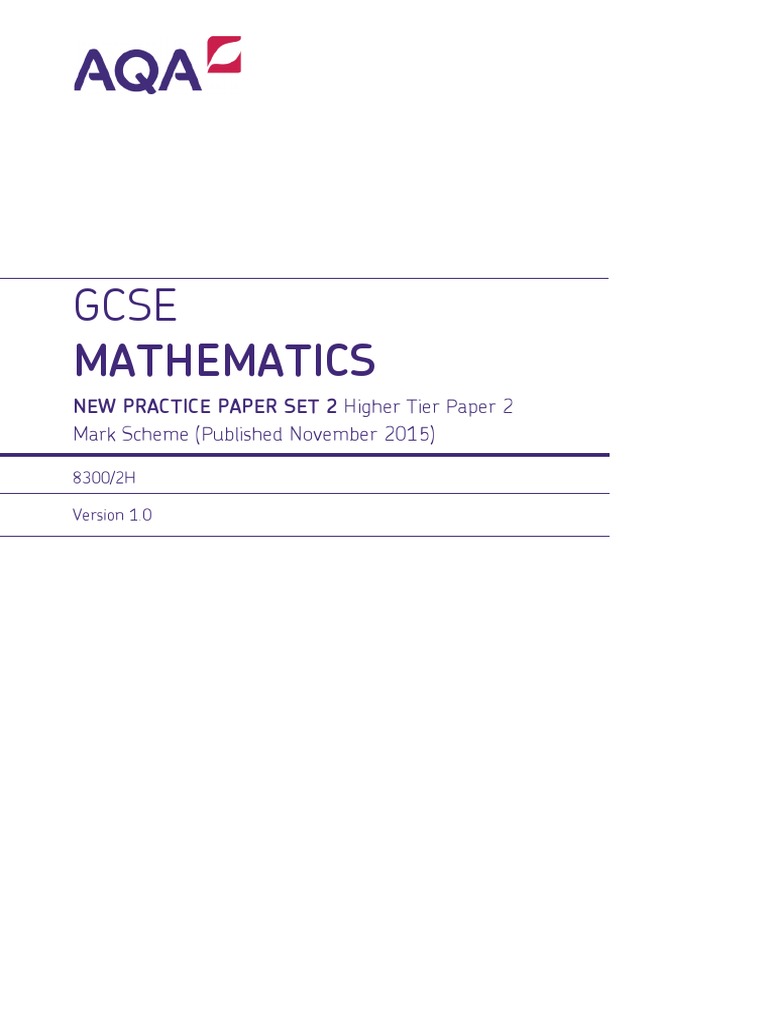 Aqa83002hnew Practice Paper Set 2msnov15 | PDF | Trigonometric ...