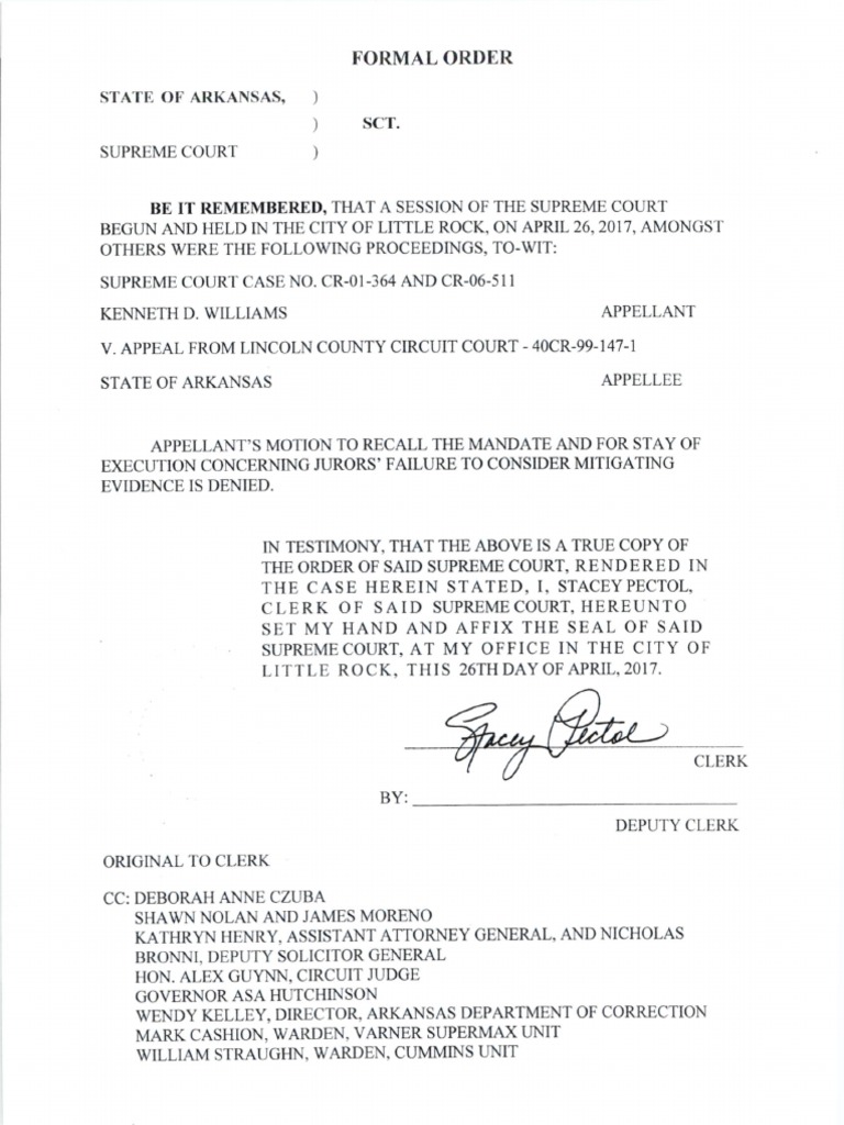 CR-01-364 06-511 Formal Order | PDF | Courts | Judiciaries