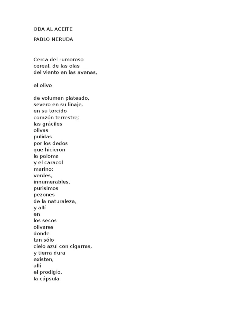 Oda Al Aceite | PDF | Cocina, comidas y vino | Arte