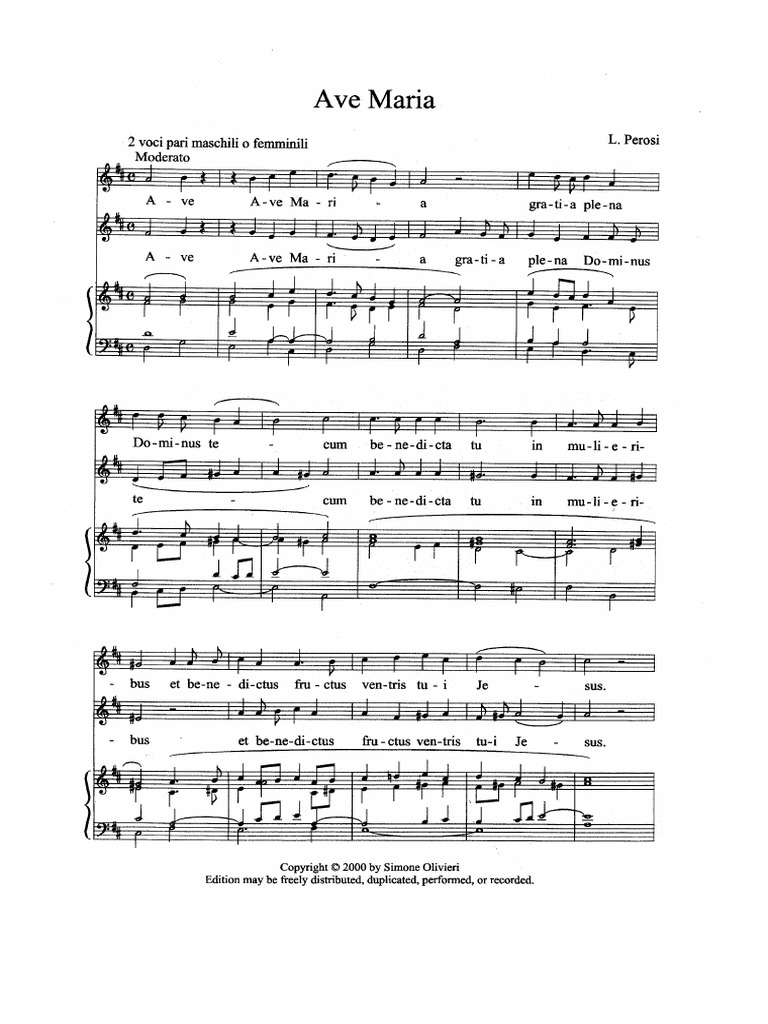 Ave Maria (Perosi) | PDF