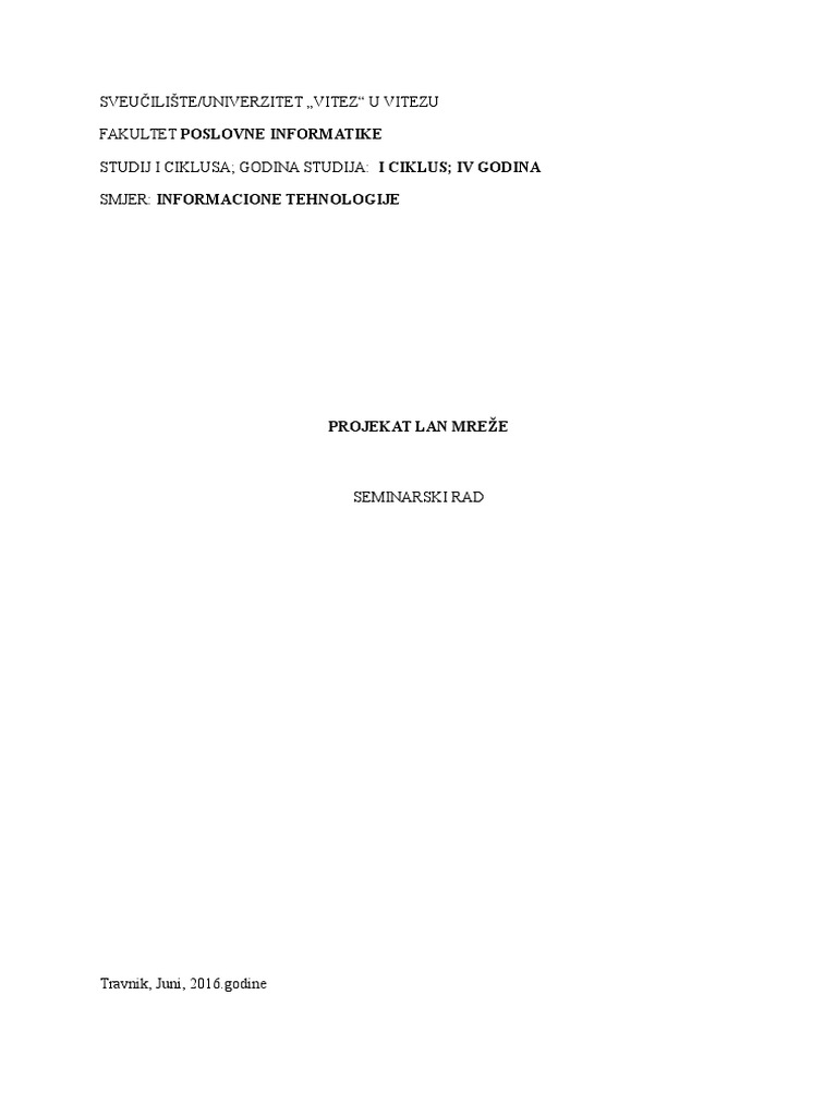 Pisanje Projektne Dokumentacije | PDF