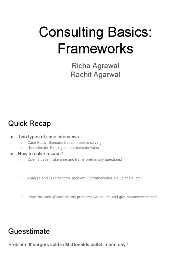Consulting Basics - Frameworks PDF | PDF | Profit (Accounting) | Value ...