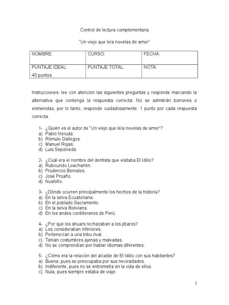 Un Viejo Que Leía Novelas de Amor | PDF