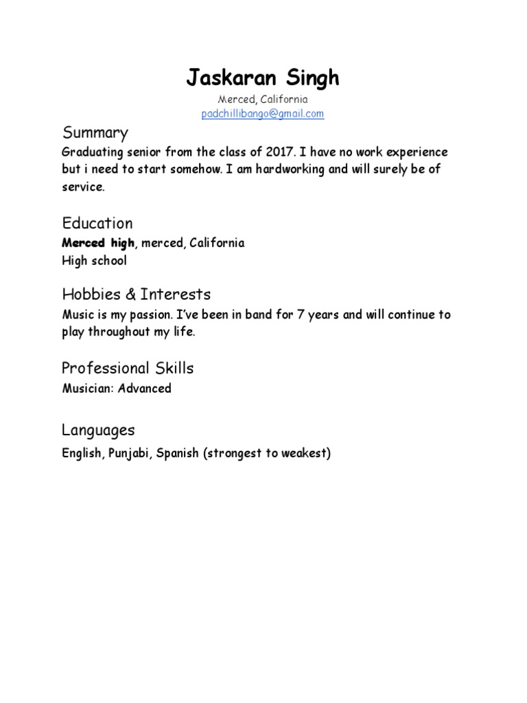 Jaskaran Singh: Merced High, Merced, California | PDF