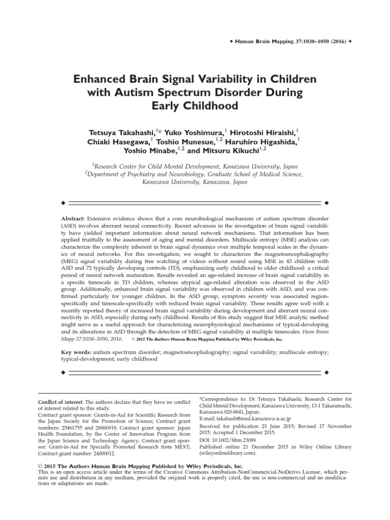 Takahashi Et Al-2016-Human Brain Mapping | PDF | Autism Spectrum ...