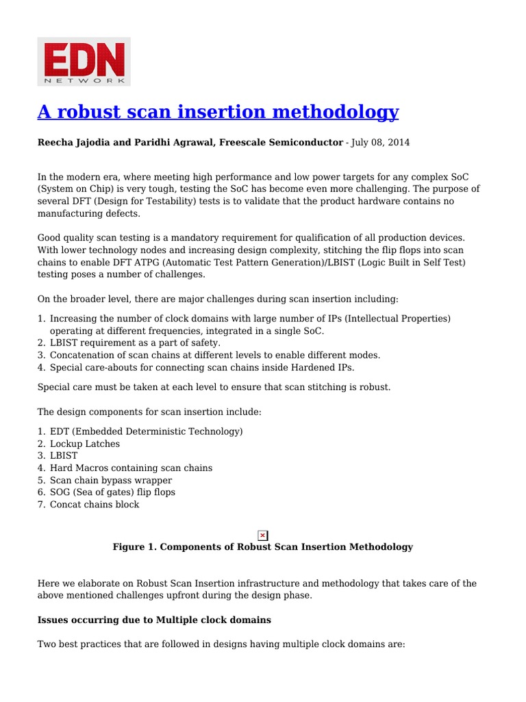 A Robust Scan Insertion Methodology | PDF | Electronic Design | Digital ...