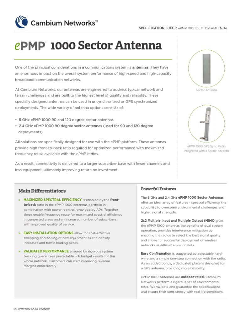 E PMP 1000 Sector Antenna | PDF | Antenna (Radio) | Cellular Network