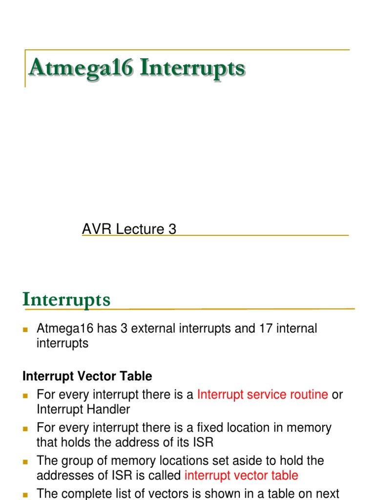 3 AVR Interrupts | PDF | Computer Engineering | Computing
